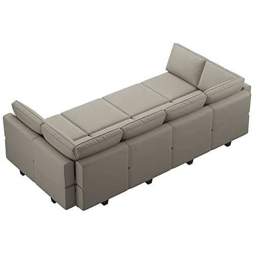 Belffin Modular Sectional Sofa with Storage Chaises Sleeper Couch 8 Seat Bed Grey…