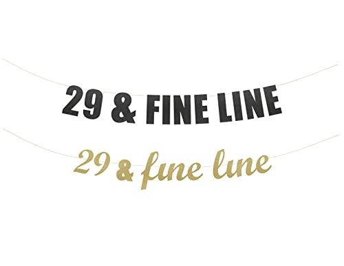 29 & Fine Line banner - 29th Birthday, 29 Birthday Party, Not 30 Yet Party Banner, Birthday party Hanging letter sign (Customizable)