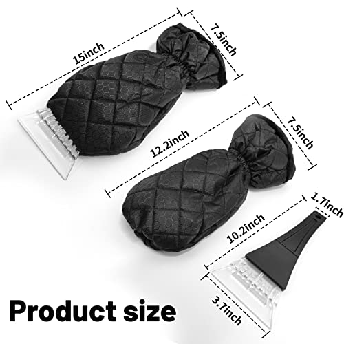 2PCS Car Ice Scraper with Glove-Mitt Snow Scraper Removal Glove Oxford Cloth-Waterproof & Windproof -Cleaning Snow Shovel Ice Scraper Tool for Auto Window|Ice Scraper|