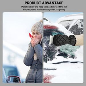 2PCS Car Ice Scraper with Glove-Mitt Snow Scraper Removal Glove Oxford Cloth-Waterproof & Windproof -Cleaning Snow Shovel Ice Scraper Tool for Auto Window|Ice Scraper|