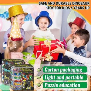 Wenbeier Robot Dinosaur Toys 6-in-1 Combined Large Robot Toys Take Apart Toys Including 6 Dinosaur Action Figures -Triceratops Deformation Toys for Kids 6-12（10“）