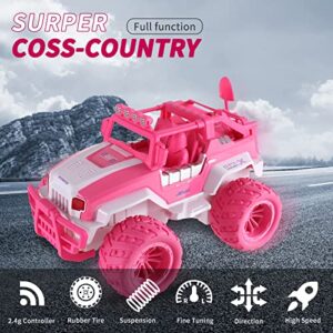 V&V.Fashyi Girls 4-7, Kids RC Car for Age 3-5, Boys 8-12, Pink Toy Car with Remote Control, car Toys for Boys Age 6-10