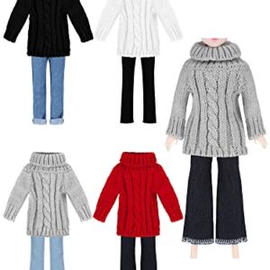 Bencailor 8 Pieces Doll Clothes 11.5 Inch Girl Doll Accessories Cotton Denim Pant Regular Outfit Energetic Doll Clothing Set (Stylish Style)