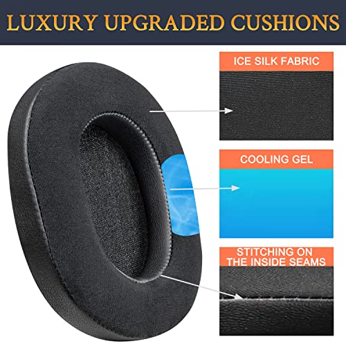 SOULWIT Cooling-Gel Replacement Earpads for Sony WH-1000XM5 (WH1000XM5) Noise Canceling Headphones, Ear Pads Cushions with High-Density Noise Isolation Foam, Added Thickness - Black