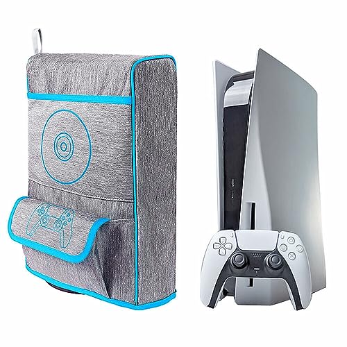 ANLINKSHINE PS5 Controller Storage Pocket Protective, Nylon Dust Cover for Game Console, Skin Cover Anti Scratch Protector Sleeve Compatible with Playstation 5 Console Digital & Disk Version