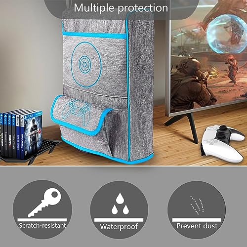 ANLINKSHINE PS5 Controller Storage Pocket Protective, Nylon Dust Cover for Game Console, Skin Cover Anti Scratch Protector Sleeve Compatible with Playstation 5 Console Digital & Disk Version