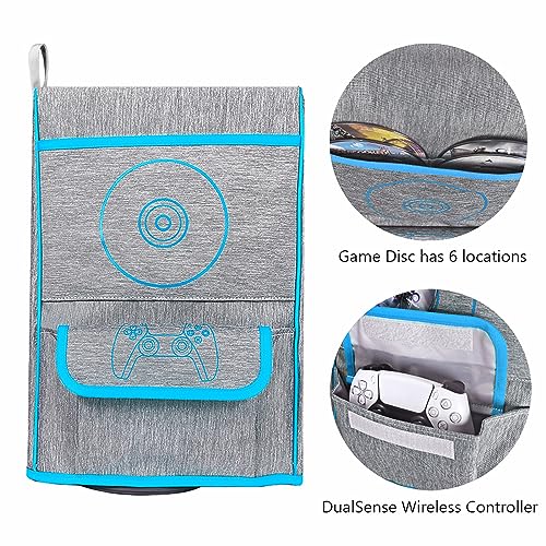 ANLINKSHINE PS5 Controller Storage Pocket Protective, Nylon Dust Cover for Game Console, Skin Cover Anti Scratch Protector Sleeve Compatible with Playstation 5 Console Digital & Disk Version