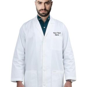 HEEDFIT Professional Lab Coat Women, White Lab Coat Men Long Sleeve, Personalized Lab Coat White, Unisex Small 1101