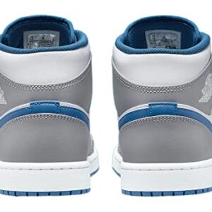 Nike mens Air Jordan 1 Mid Shoes, Cement Grey/White-true Blue, 10.5