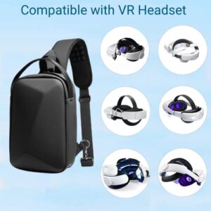 Carrying Case for Oculus Quest 2/Meta Quest Pro, Hard Travel Case for Meta Quest Pro VR Gaming Elite Strap Headset and Oculus Quest 2 Accessories Crossbody Shoulder Chest Backpack