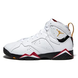 jordan air 7 retro bg (big kid) white/black/cardinal red/chutney 4.5 big kid m