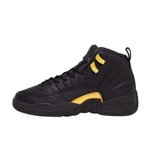 jordan air jordan 12 retro (big kid) black/taxi 4.5 big kid m