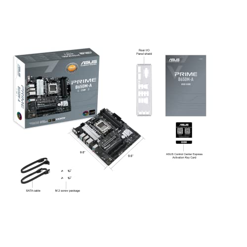 ASUS Prime B650M-A-CSM Micro-ATX Commercial Motherboard, DDR5, PCIe 5.0 M.2 Support