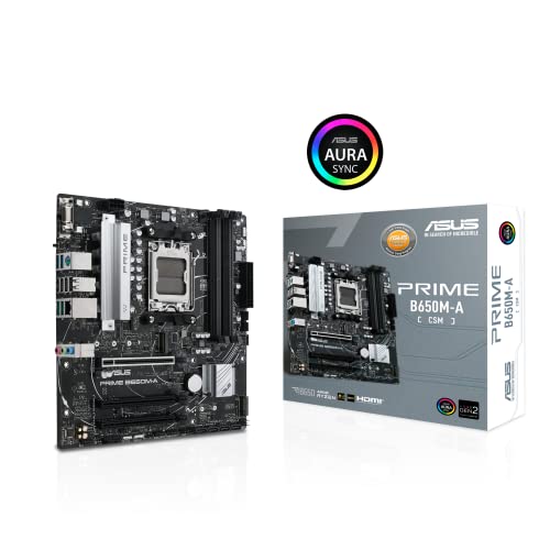 ASUS Prime B650M-A-CSM Micro-ATX Commercial Motherboard, DDR5, PCIe 5.0 M.2 Support