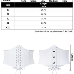 KOJOOIN Women's Corset Waist Belt Leather Underbust Corset Belt for Dresses White 2XL