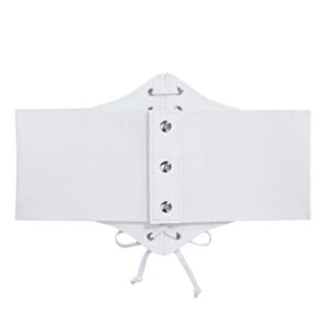 KOJOOIN Women's Corset Waist Belt Leather Underbust Corset Belt for Dresses White 2XL