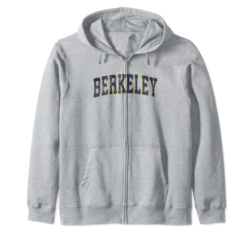 Berkeley California CA Vintage Athletic Sports Design Zip Hoodie