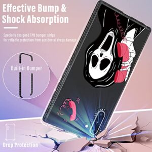 Toycamp for Note 10 Case, Cute Funny Skull Skeleton Design for Women Girls Boys Teens for Galaxy Note 10 Cases, Cute Cartoon Black Face Print Cover for Samsung Galaxy Note 10 Case, 6.3''