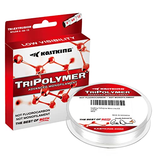 KastKing TriPolymer Advanced Monofilament Fishing Line,ICE Clear,4LB,300 Yds