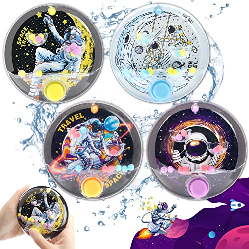 SevenQ Water Games for Kids, 4 Pack Handheld Water Game Space Toys, Water Ring Toss Handheld Games, Travel Games for Kids and Family, Retro Toys Small Toys for Party Favor