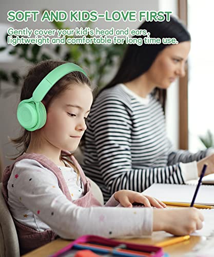 scorking Kids Bluetooth Headphones, Wireless Headphones for Kids with Built-in Microphone, Over Ear Kids Headphones Wireless Foldable Stereo AUX 3.5mm for Boys Girls School Smartphone iPad Tablet