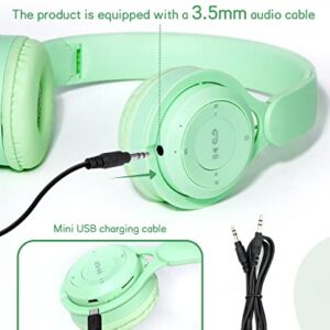 scorking Kids Bluetooth Headphones, Wireless Headphones for Kids with Built-in Microphone, Over Ear Kids Headphones Wireless Foldable Stereo AUX 3.5mm for Boys Girls School Smartphone iPad Tablet