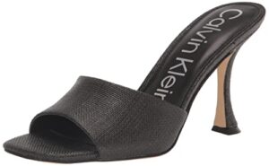 calvin klein women's bradon heeled sandal, black 001, 9