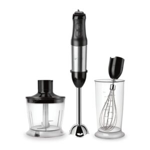 Lp Living Plus 4-in-1 Electric Hand Blender, Powerful 500W Stainless Steel Blender with Whisk, Chopper, Beaker, Easy to Clean, Advanced Noise Reduction