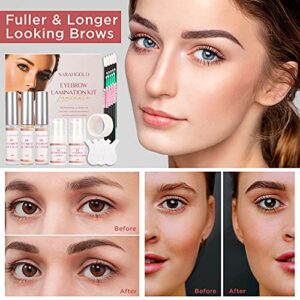 Sarah Gold Brow Lamination Kit, Eyebrow Lamination Kit, Eyebrow Perm Kit, Instant DIY Eye Brow Lift Kit for Fuller, Thicker, At Home DIY Perm For Your Brows, Lasts For 6-8 Weeks