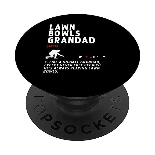 Funny Lawn Bowls Grandad Idea For Men & Funny Retirement PopSockets Swappable PopGrip