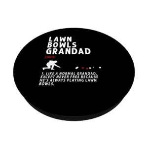 Funny Lawn Bowls Grandad Idea For Men & Funny Retirement PopSockets Swappable PopGrip