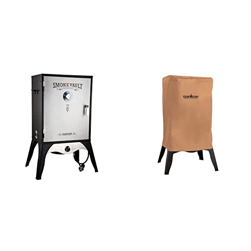 Camp Chef Smoke Vault 24" Vertical Smoker, Body Dimensions 24 in W x 16 in D x 30 in & Patio Cover for 24" Smoke Vault