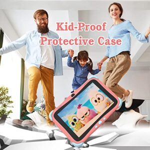 Kids Tablet 8 inch Android Toddler Tablet 2GB 64GB Tablet for Kids App Parent Control Kids Learning Tablet WiFi Dual Camera With Shockproof Case, Netflix, YouTube, for Boys Girls, ages 3-16, Red