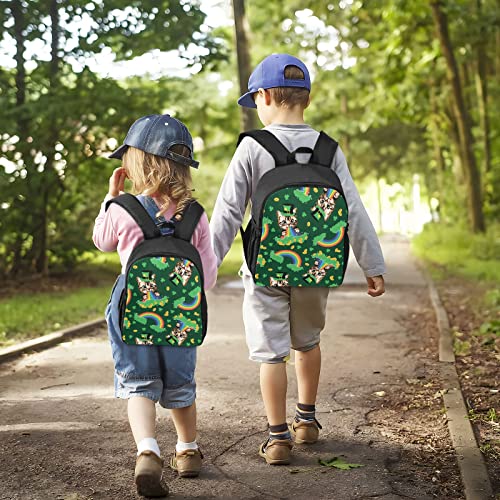 Sletend Toddler Backpack St.patrick's Day Cat Rainbow Cartoon Waterproof Mini Backpack Boys/Girls Cute Small Backpack Kindergarten Pre School Bags (S)