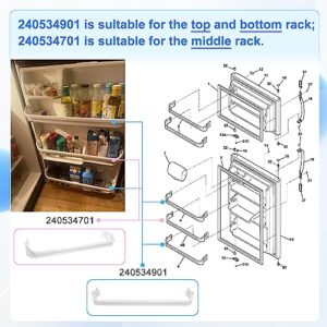 240534701 & 240534901 Refrigerator Door Shelf Replacement Compatible with frigidaire kenmore Door Shelf Rack Bar Rail Replaces AP3214631 PS734936 948952 AP3214630 PS734935 EA734935 948954 AH734935