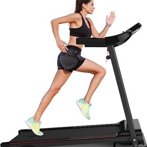 GINPORD Foldable Treadmill with Incline for Home, Folding Treadmill for Small Spaces, Low Noise, Knee Protection, Max 2.5HP 250 LBS Capacity