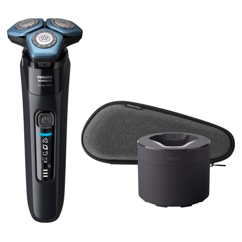 Philips Norelco Shaver 7600, Rechargeable Wet & Dry Electric Shaver with SenseIQ Technology, Quick Clean Pod, Travel Case and Pop-up Trimmer, S7886/84, Multi