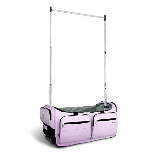 Mavii™ 2023 LIMITED EDITION: Garment Rack Duffel-Wheeled 28 Inch Collapsible Bag, Travel Costume Rack Rolling Upright Luggage, Lavender…