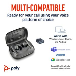 Poly Voyager Free 60 UC True Wireless Earbuds (Plantronics) – Noise-Canceling Mics for Clear Calls – ANC – Portable Charge Case – Compatible w/iPhone, Android, PC/Mac, Zoom, Teams – Amazon Exclusive