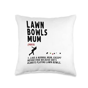 lawn bowling retirement & lawn bowls accessories funny lawn bowls mum idea for women & funny retirement throw pillow, 16x16, multicolor