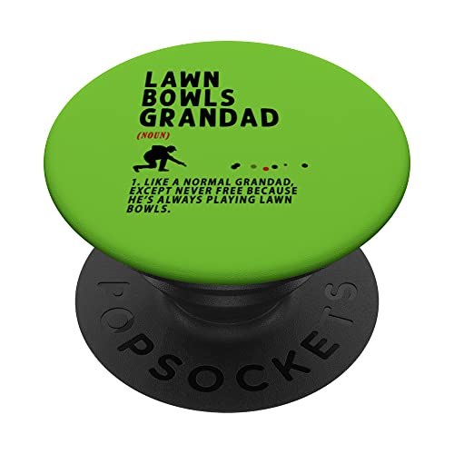 Funny Lawn Bowls Grandad Idea For Men & Funny Retirement PopSockets Swappable PopGrip