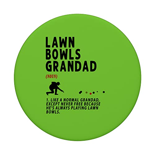 Funny Lawn Bowls Grandad Idea For Men & Funny Retirement PopSockets Swappable PopGrip