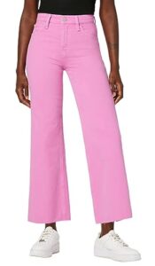 hudson women's rosie high rise wide leg ankle jean, fuchsia pink clean