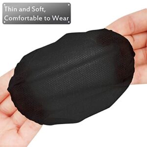 300 Pieces Disposable Headphone Covers Non Woven Sanitary Headphone Ear Covers Black Fabric Headset Covers Ear Pad Covers for Headphones, 11 Cm/ 4.3 Inch (Black, L-11 cm)