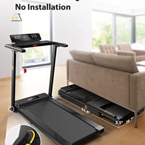 UREVO Portable Folding Treadmills for Home, Max 3.0 HP Running Walking Treadmill with 12 Pre Set Programs and Wider Tread Belt, Adjustable Display, Pause Detection