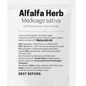 Alfalfa Herb (Medicago Sativa) - 100% Natural Quality, Grown in Hungary - Net Weight: 3.52oz/100g