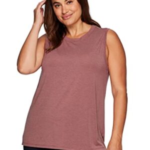 RBX Women's Plus Size Fashion Tank Top Relaxed Yoga Tunic Tank Dusty Rose Heather 2X