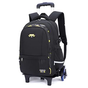 lanshiya boys rolling backpack elementary middle school students bookbag with wheel teens trolley removable schoolbag