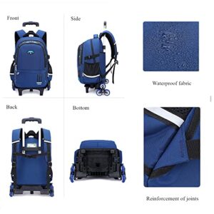 LANSHIYA Boys Rolling Backpack Elementary Middle School Students Bookbag with Wheel Teens Trolley Removable Schoolbag