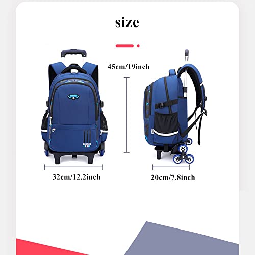 LANSHIYA Boys Rolling Backpack Elementary Middle School Students Bookbag with Wheel Teens Trolley Removable Schoolbag